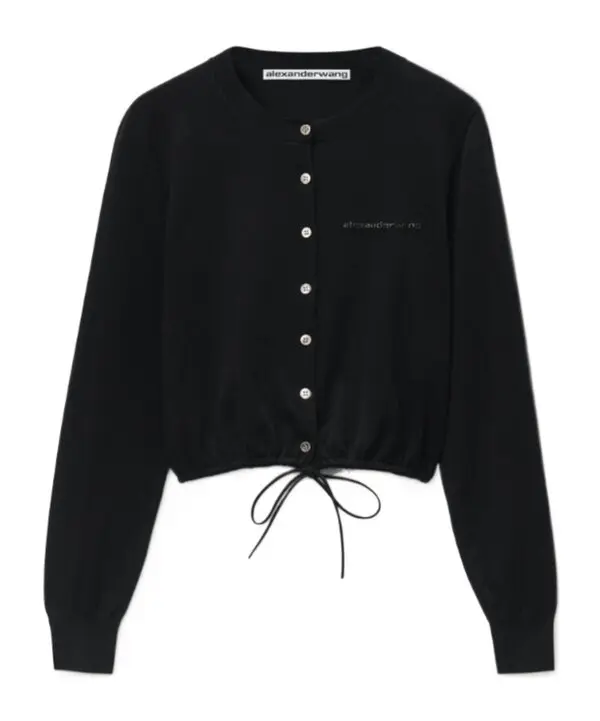 Alexander Wang Drawstring Hem Cardigan - Black