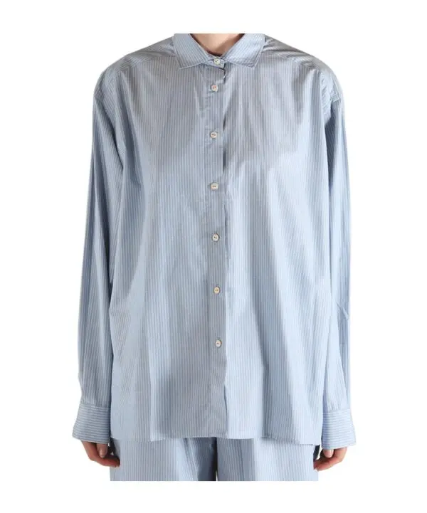 BASERANGE Striped Long-sleeve Shirt - Gray