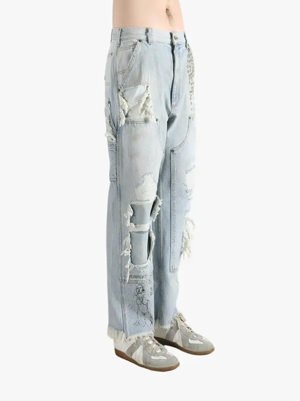 PALY HOLLYWOOD Studded Ripped Trousers