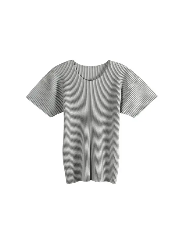 Issey Miyake Homme Plissé Basic Pleated T-shirt - Light Grey