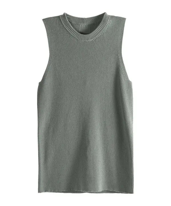 Rick Owens Sleeveless Ribbed Tank Top - Gray