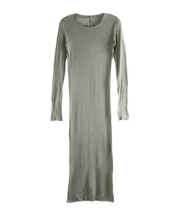 Rick Owens Long Sleeve Crewneck Midi Dress - Gray