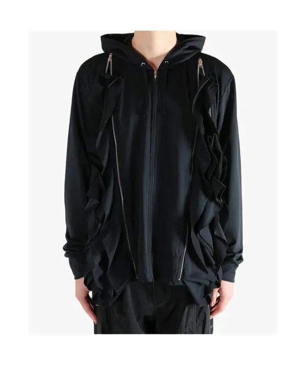 Comme Des Garçons Ruffled Zip-up Hoodie