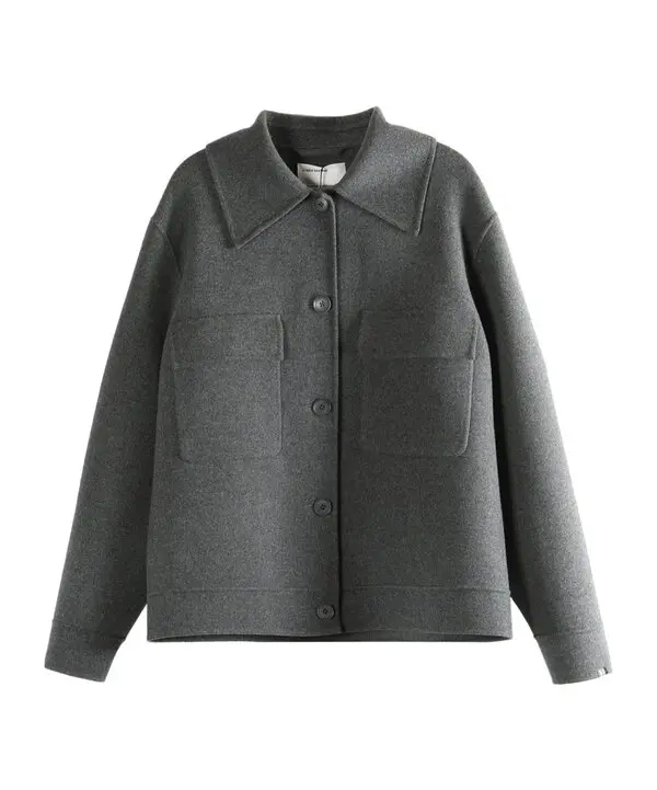 Extreme Cashmere Lapel Cashmere Blend Casual Jacket - Black