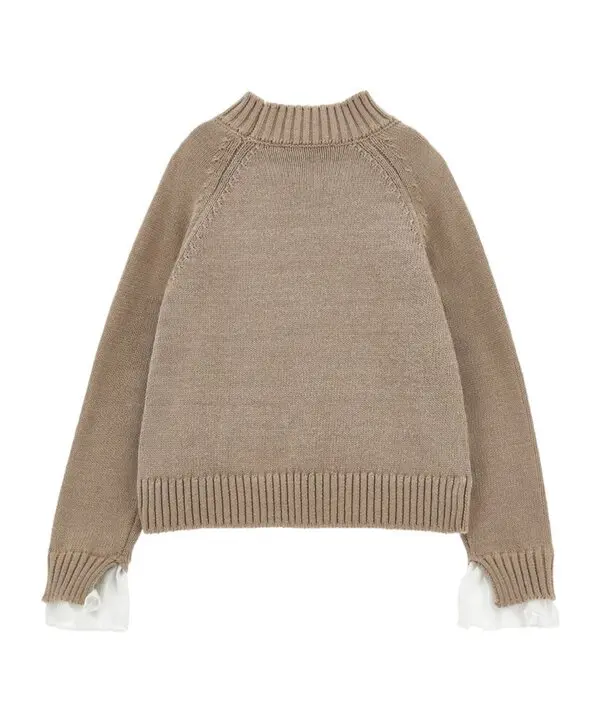 Monnalisa Ruffle-cuff Raglan-sleeve Sweater