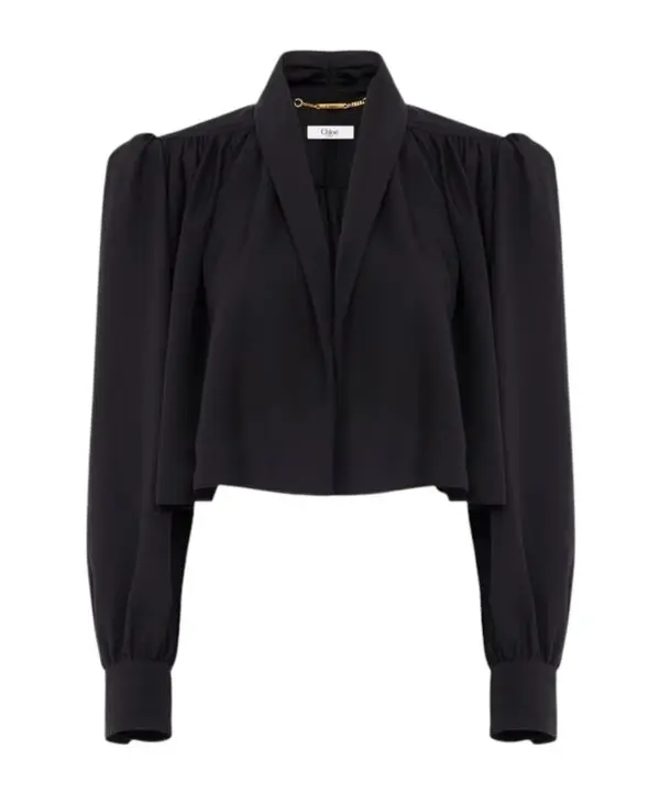 Chloé Gathered Cropped Jacket In Washed Viscose Faille