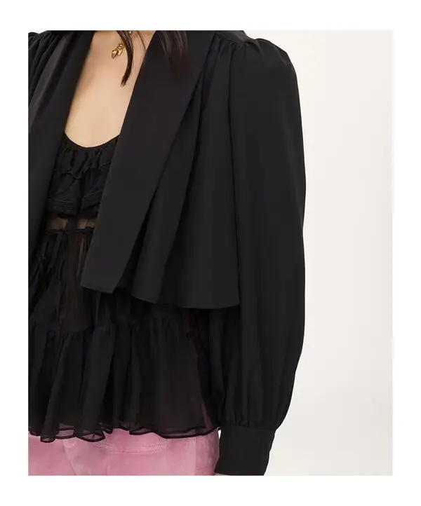 Chloé Gathered Cropped Jacket In Washed Viscose Faille