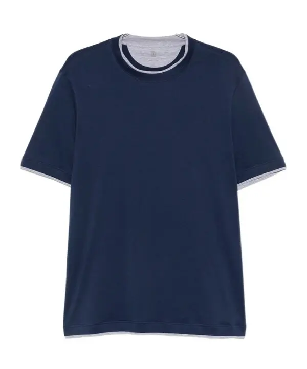 Brunello Cucinelli Crew Neck Short-sleeved T-shirt - Blue