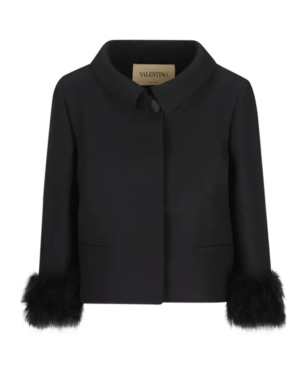 Valentino Garavani Collared Long Sleeve Jacket With Patch Pockets
