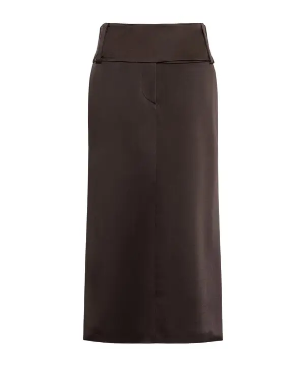 Sportmax Straight-fit Long Satin Skirt - Black