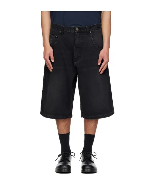 Vetements Faded Buttoned Denim Shorts