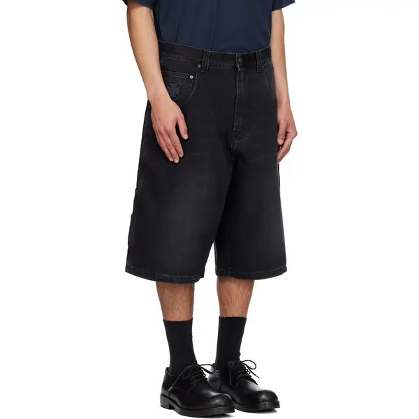 Vetements Faded Buttoned Denim Shorts