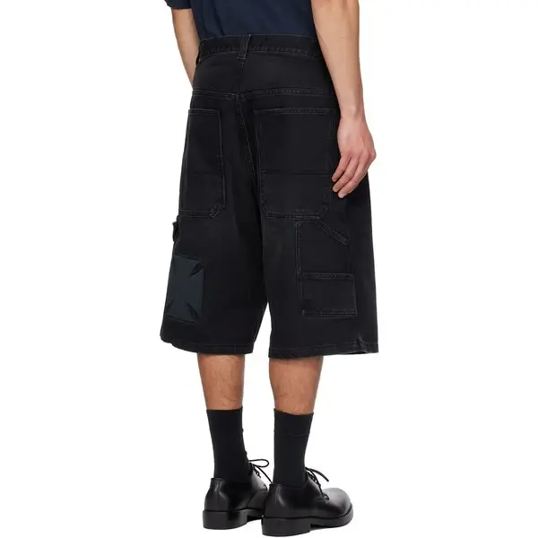 Vetements Faded Buttoned Denim Shorts