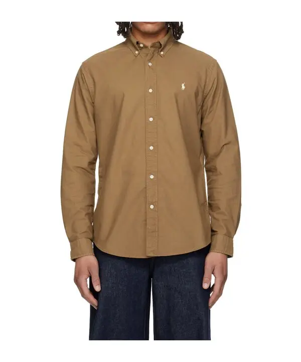 Polo Ralph Lauren Long-sleeved Collared Shirt - Brown