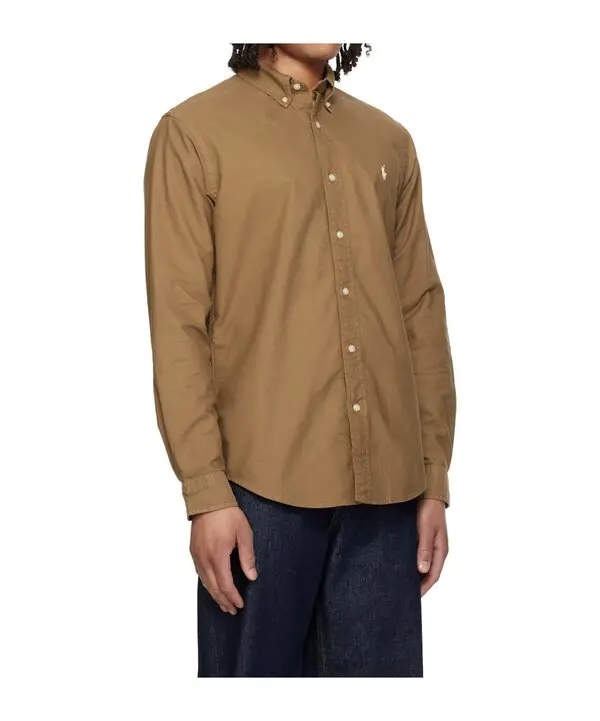 Polo Ralph Lauren Long-sleeved Collared Shirt - Brown