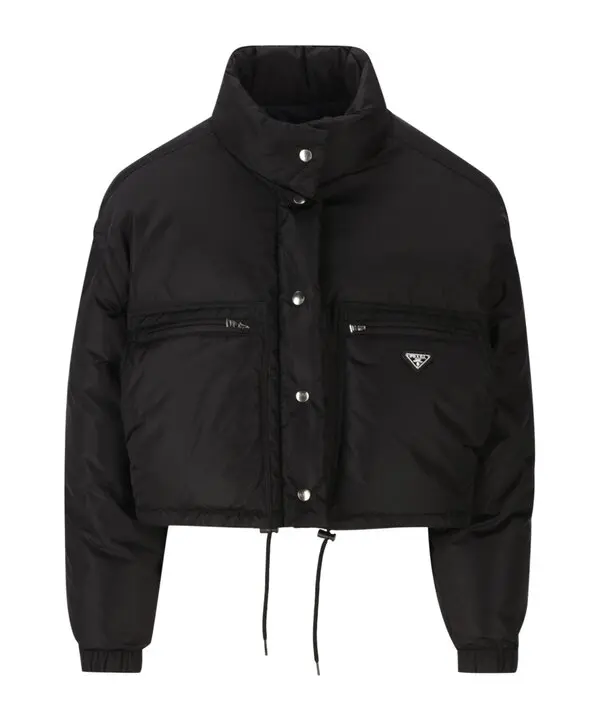 Prada Triangle-logo Button-up Jacket - Black
