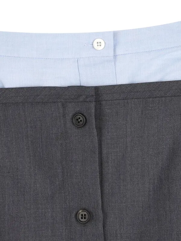 Prada Double Layered Midi Skirt With Button Details