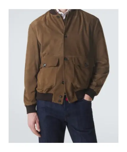 Kiton Suede Bomber Jacket