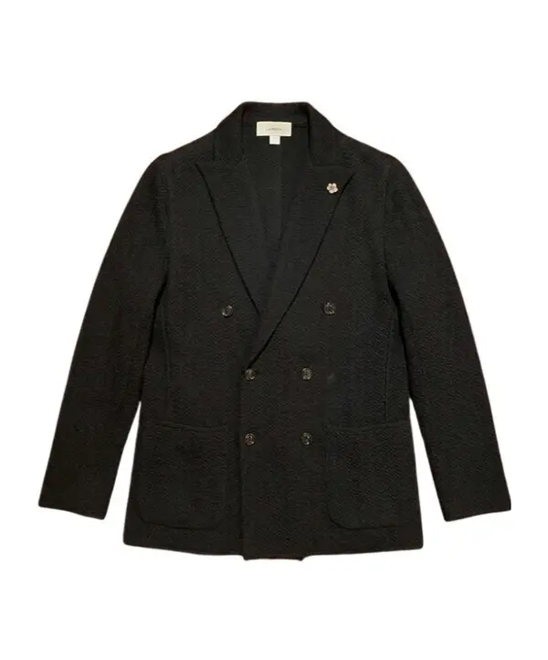 LARDINI Double-breasted Suit Jacket - Black