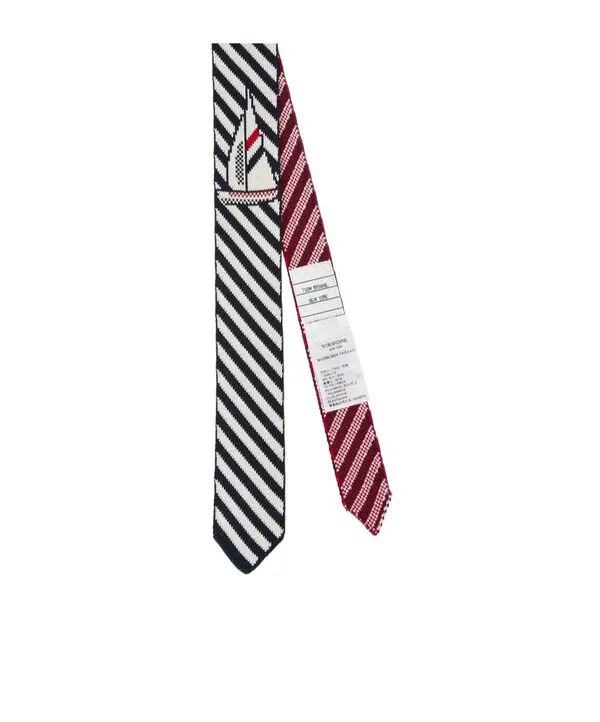 Thom Browne Sailboat-jacquard Pinstripe Tie