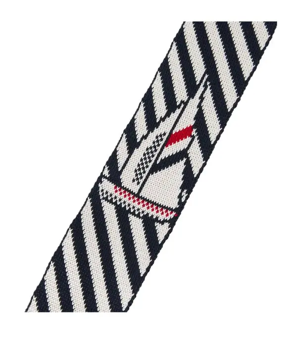 Thom Browne Sailboat-jacquard Pinstripe Tie