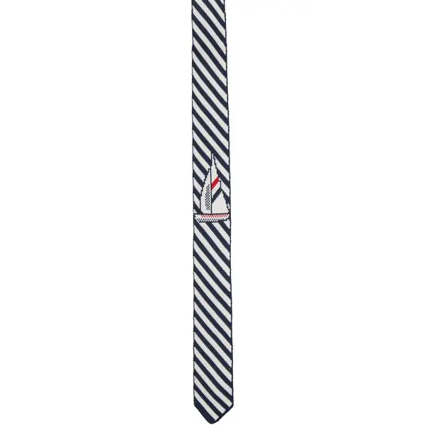 Thom Browne Sailboat-jacquard Pinstripe Tie