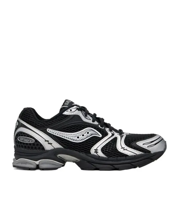 Saucony Progrid Triumph 4 Silver Panelled Sneakers - Black