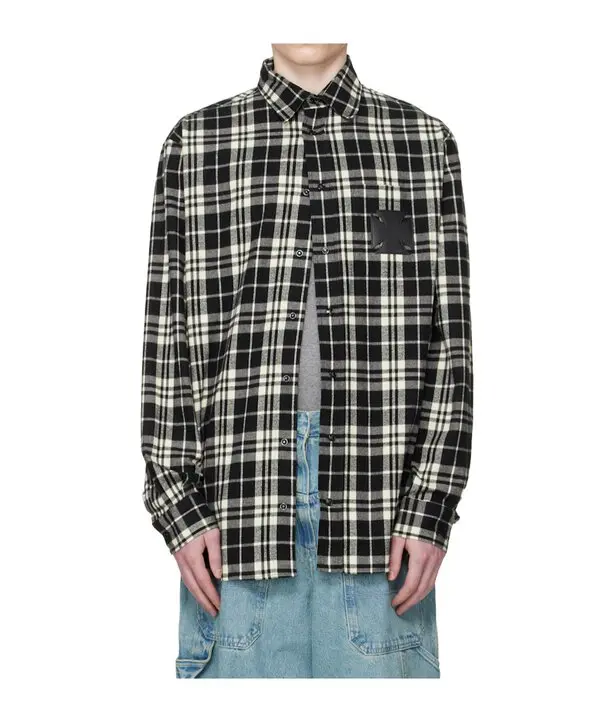 Vetements Cross Flannel Shirt - Black