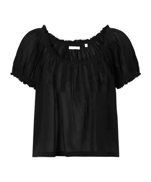 DÔEN Lace Trimmed Cotton Top
