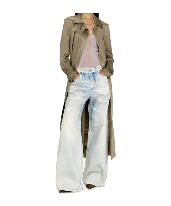 DIESEL® Trench Coat In Wrinkled Satin