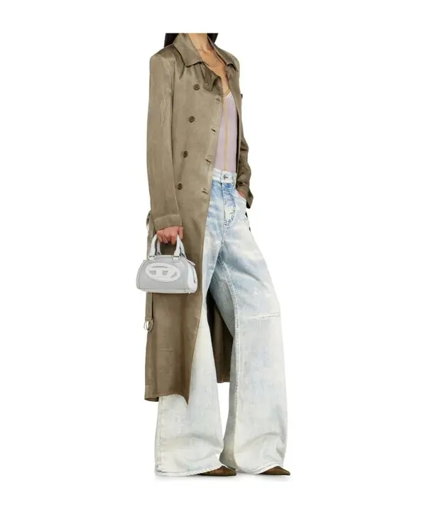 DIESEL® Trench Coat In Wrinkled Satin