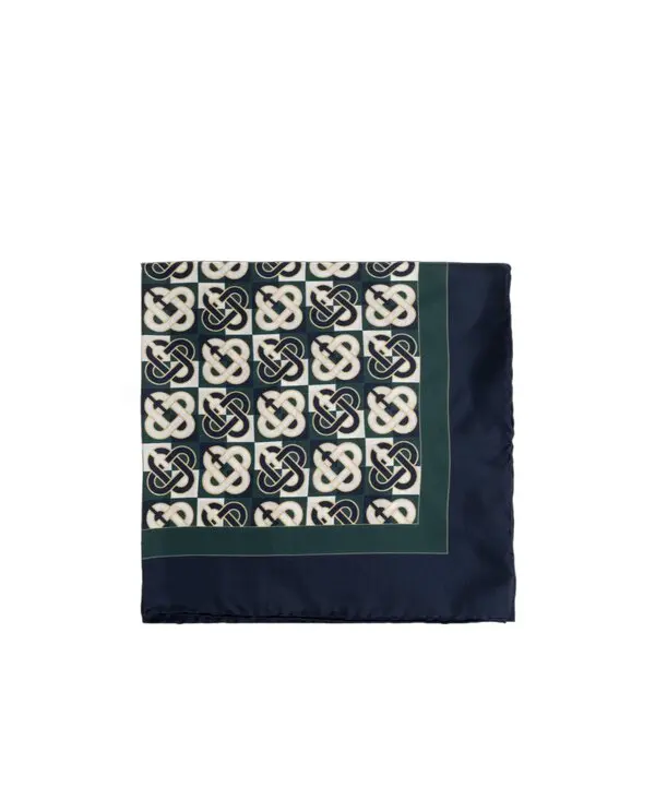 Casablanca Monogram-print Silk Scarf - Black