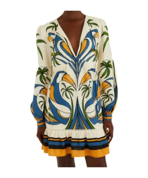 Farm Rio Tropical Pattern Mini Dress