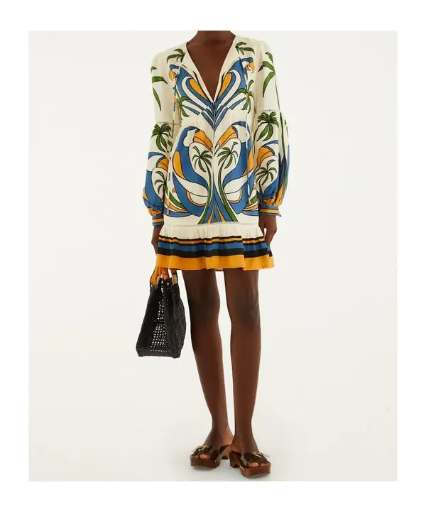 Farm Rio Tropical Pattern Mini Dress