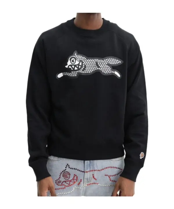 ICECREAM Flashing Running Dog Hoodie - Black