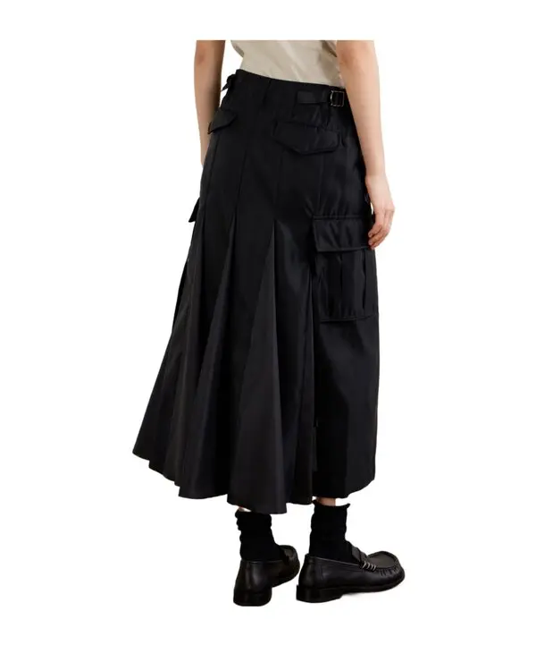 Sacai Padded Twill Midi Skirt