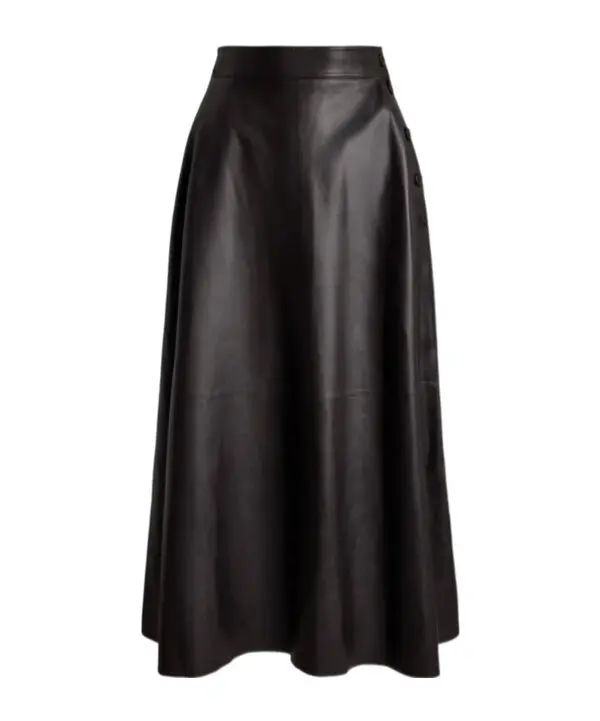 Ralph Lauren Vickie Leather A-line Skirt