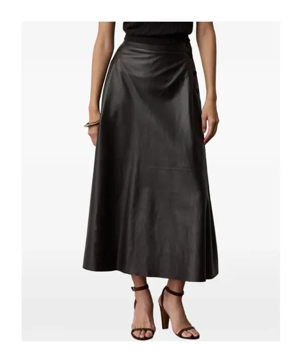 Ralph Lauren Vickie Leather A-line Skirt