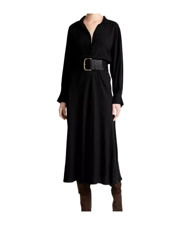 Vince Button Long-sleeve Dress