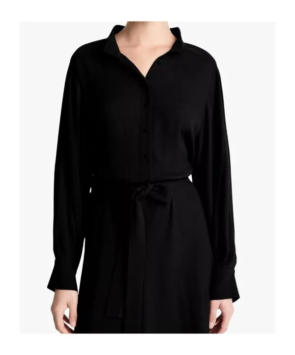 Vince Button Long-sleeve Dress