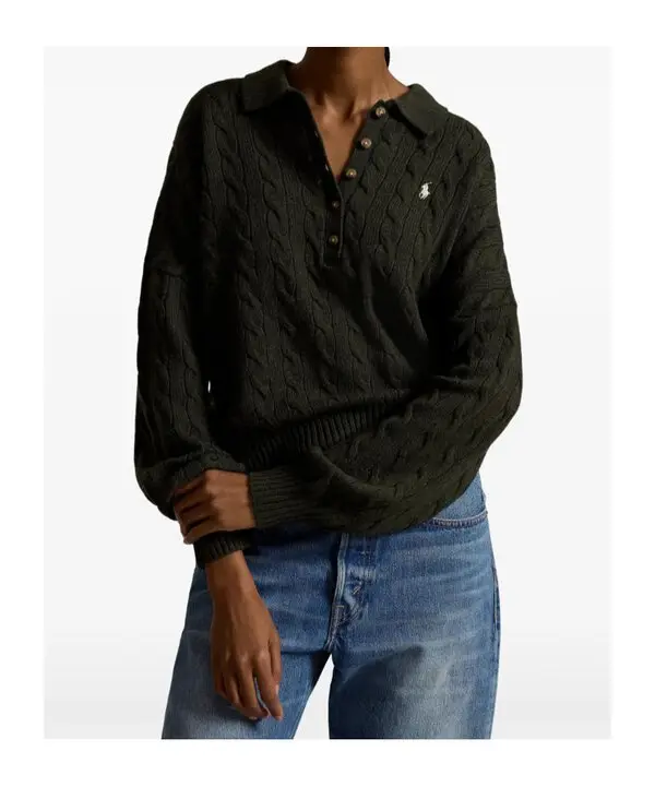 Polo Ralph Lauren Cable Knit Collared Jumper