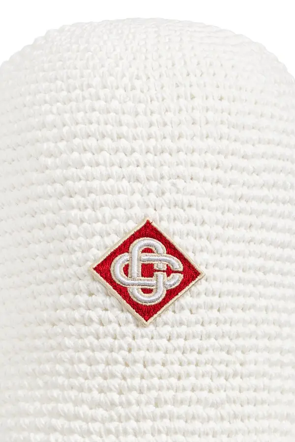 Casablanca Crochet Bucket Hat With Pendant Embellishment