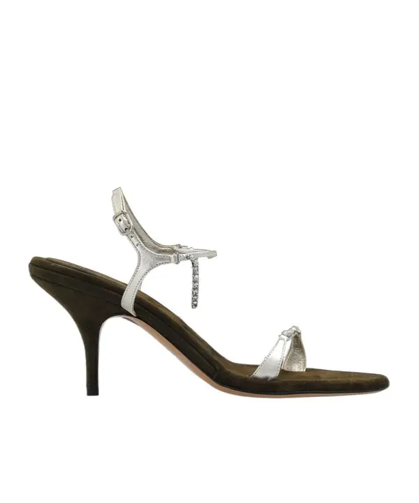 Chloé Zia Crystal-embellished Metallic-effect Sandals