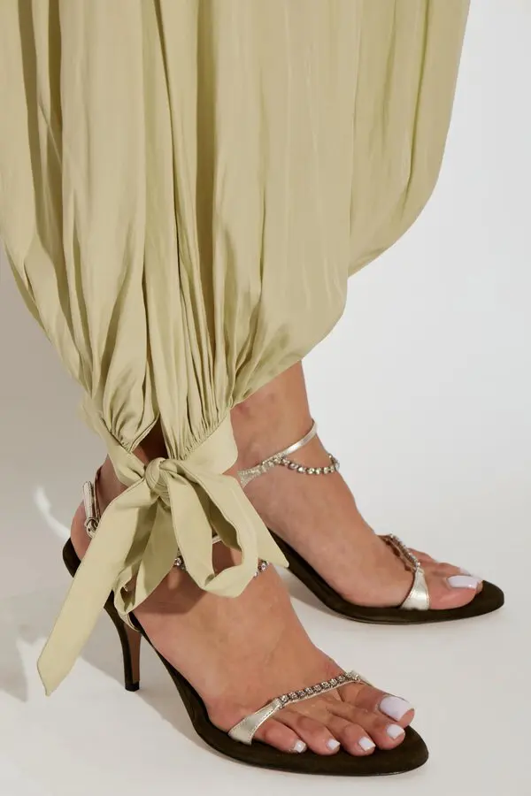 Chloé Zia Crystal-embellished Metallic-effect Sandals