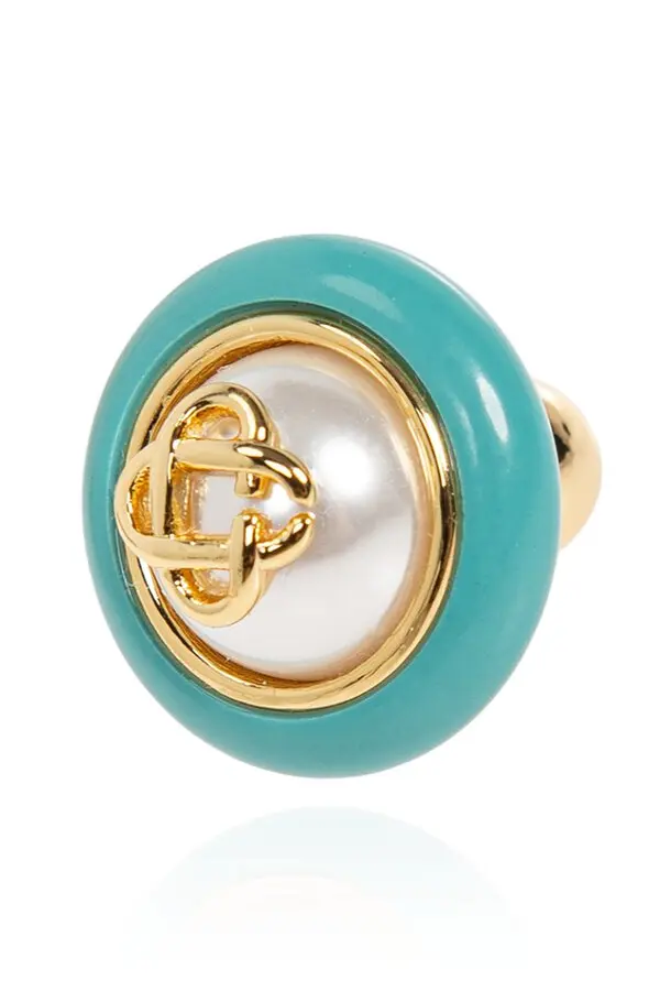 Casablanca Round Turquoise And Pearl Stud Earrings