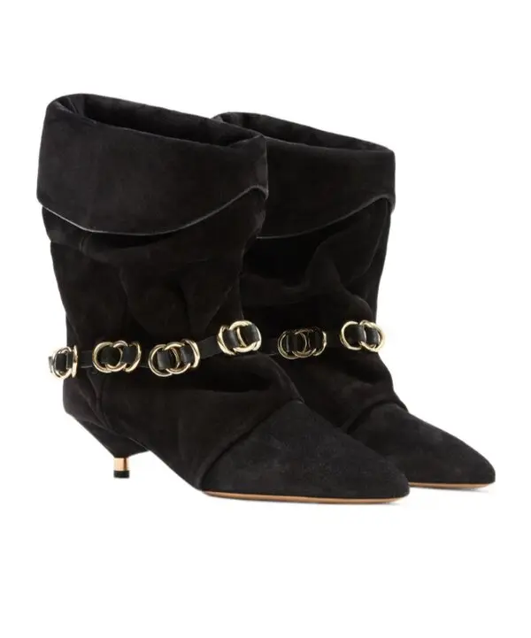 Isabel Marant Étoile Suede Chain-detail Ankle Boots