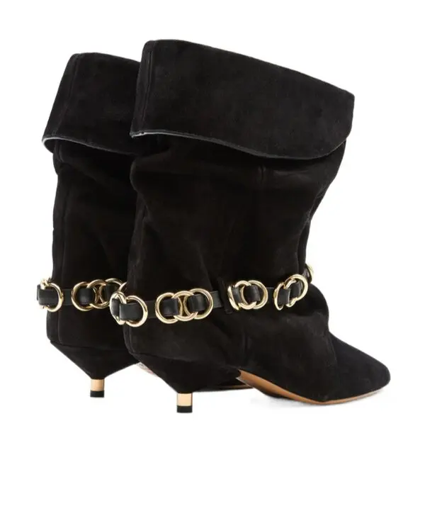 Isabel Marant Étoile Suede Chain-detail Ankle Boots