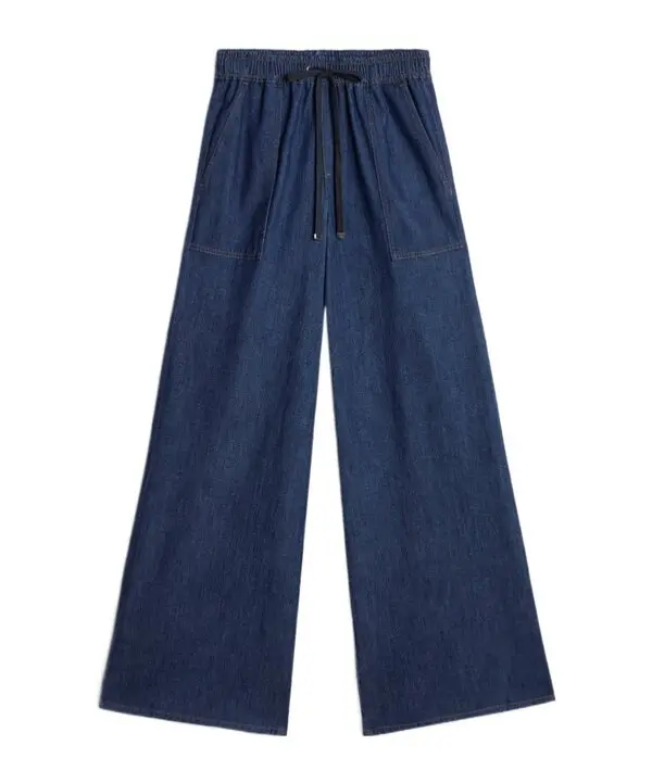 7 For All Mankind Utility Pull On Wide Leg In Weightless - Blue