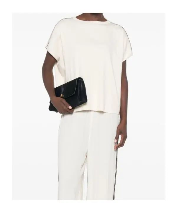 Fabiana Filippi Side Stripe Short Sleeve T-shirt - White
