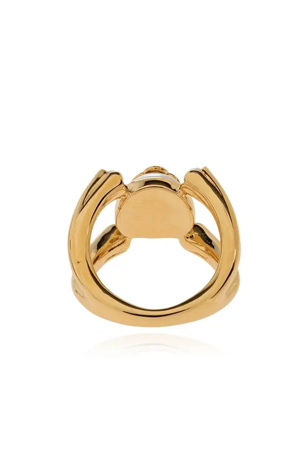 Casablanca Double Ring With Pearls